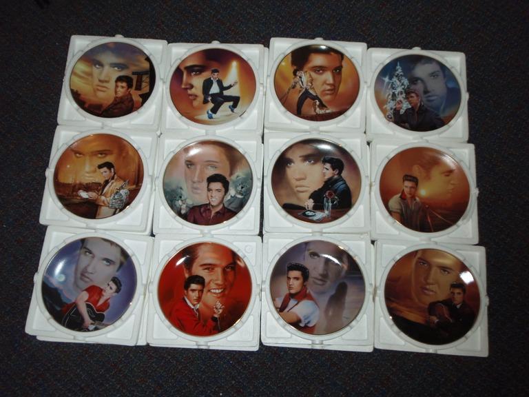 Set of 12 Elvis Presley Hit Parade Collection Plates By Adelphi 1993