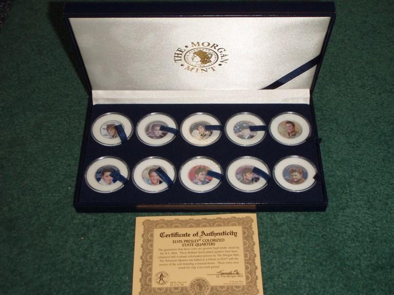 Set of 10 25th Anniversary Colorized State Quarters- Morgan Mint