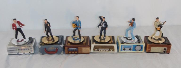 Set of 6 Elvis record player music boxes Franklin Mint 2000