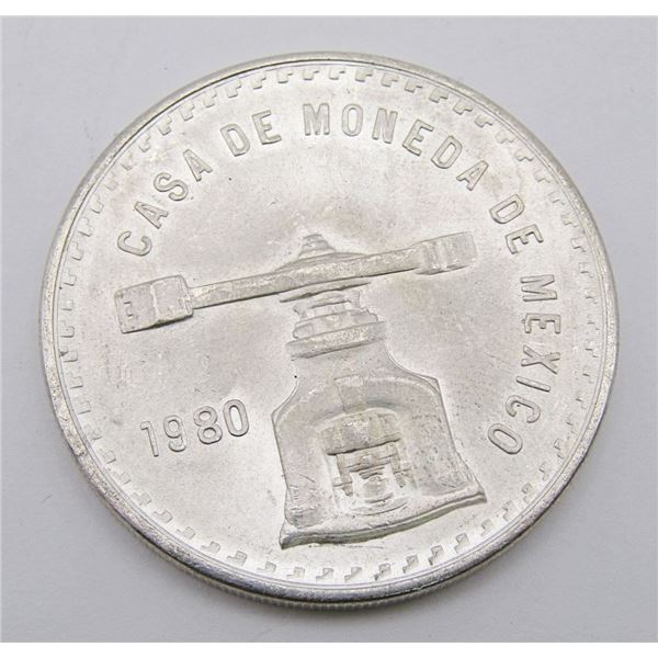 1980 MEXICO 1 ONZA .925 SILVER LEY COIN