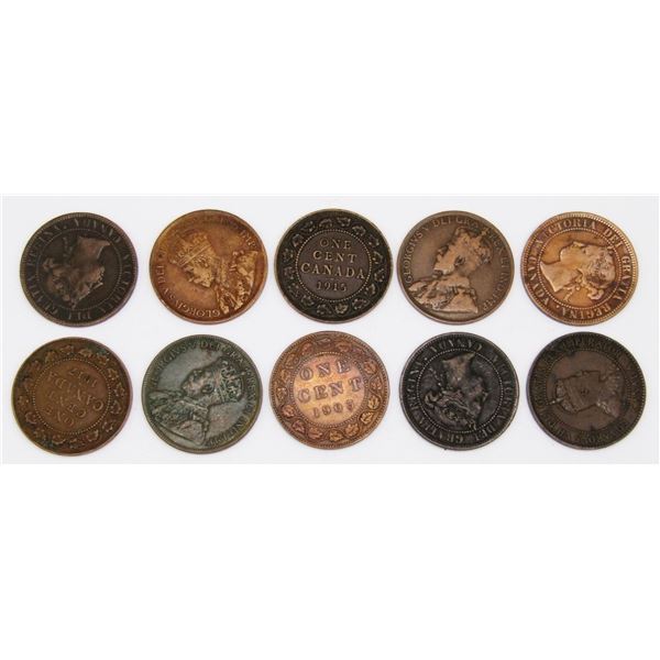 (10) EARLY DATE FOREIGN COPPER COINS