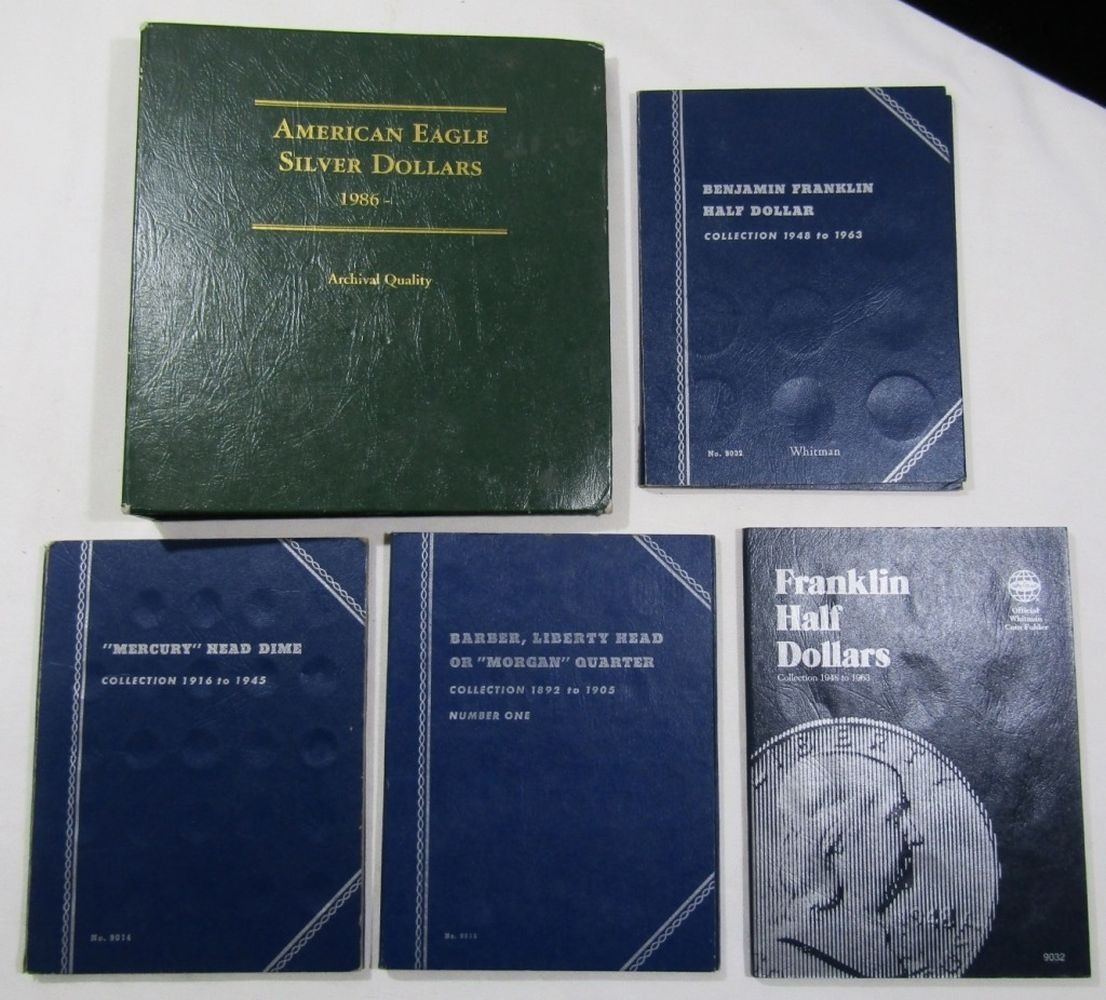 (5) EMPTY COIN COLLECTOR ALBUMS used