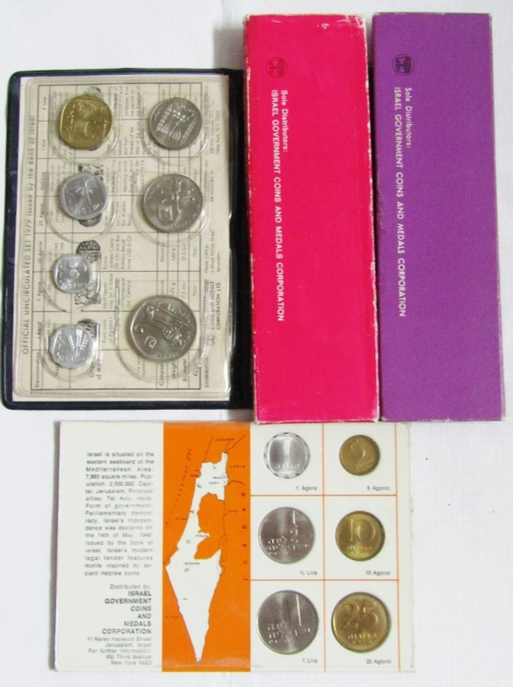 COINS of ISRAEL LOT; 1971 & 1972 MINT SETS