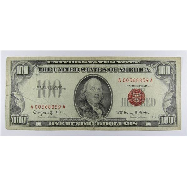 1966 $100 RED SEAL UNITED STATES NOTE