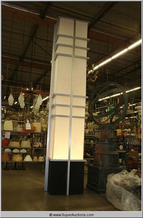 Large 17' Foot Tall Art Deco Styled Aluminum Frame Light Up Towers