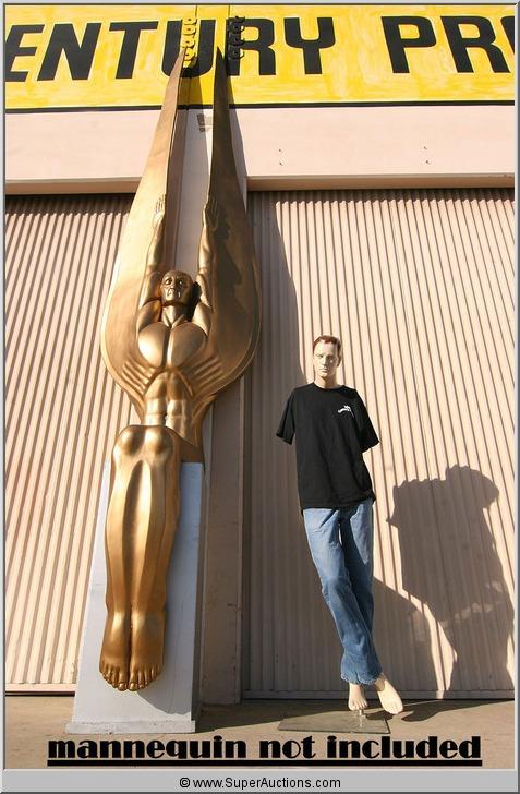 "Batman" 1989 Gold Art Deco Male Angel Statue, 13' Tall