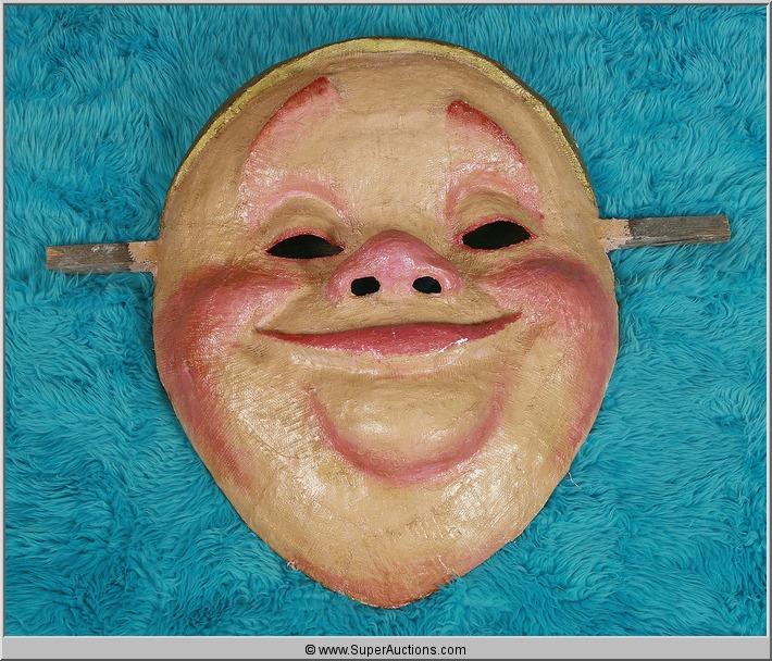 Jolly Fat Man French Hand Made/Hand Painted Wall Hanging Mask
