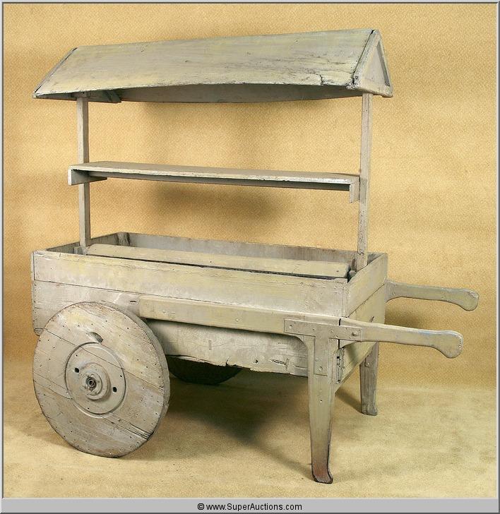 Rustic Dried out Wooden Mexican Style Fruit Street Cart