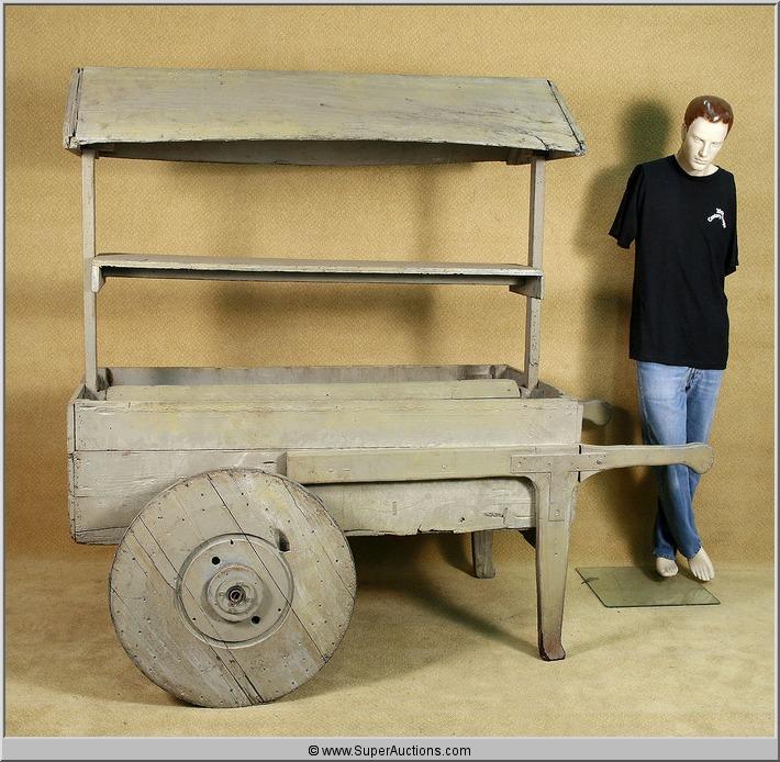 Rustic Dried out Wooden Mexican Style Fruit Street Cart