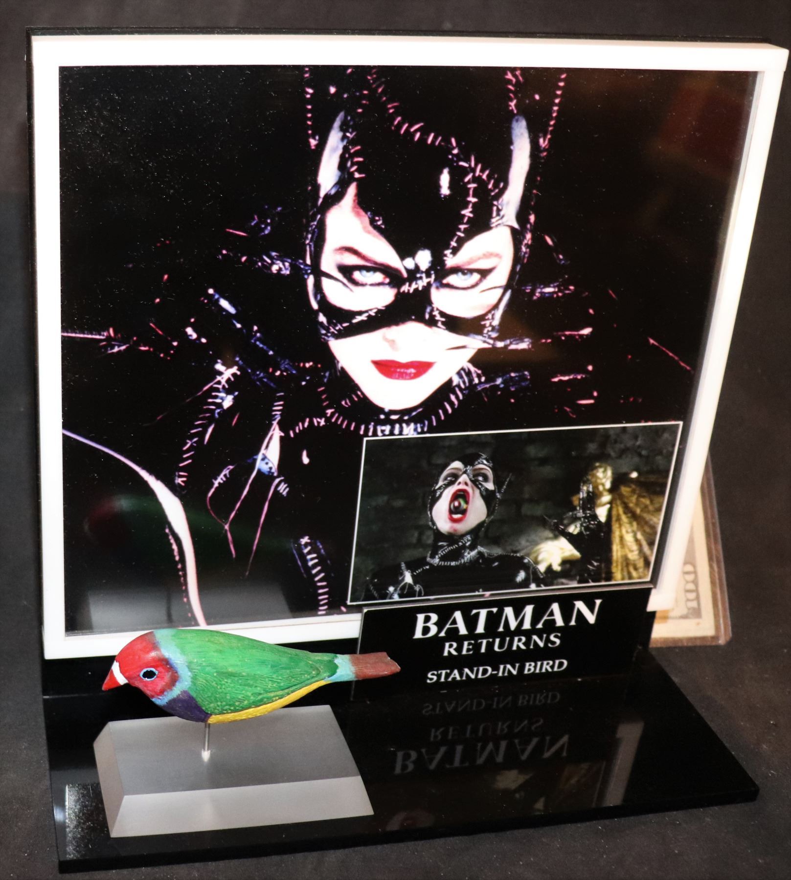 BATMAN RETURNS PENGUIN'S PET BIRD CAT WOMAN EATS ON NICE DISPLAY SUPER HERO