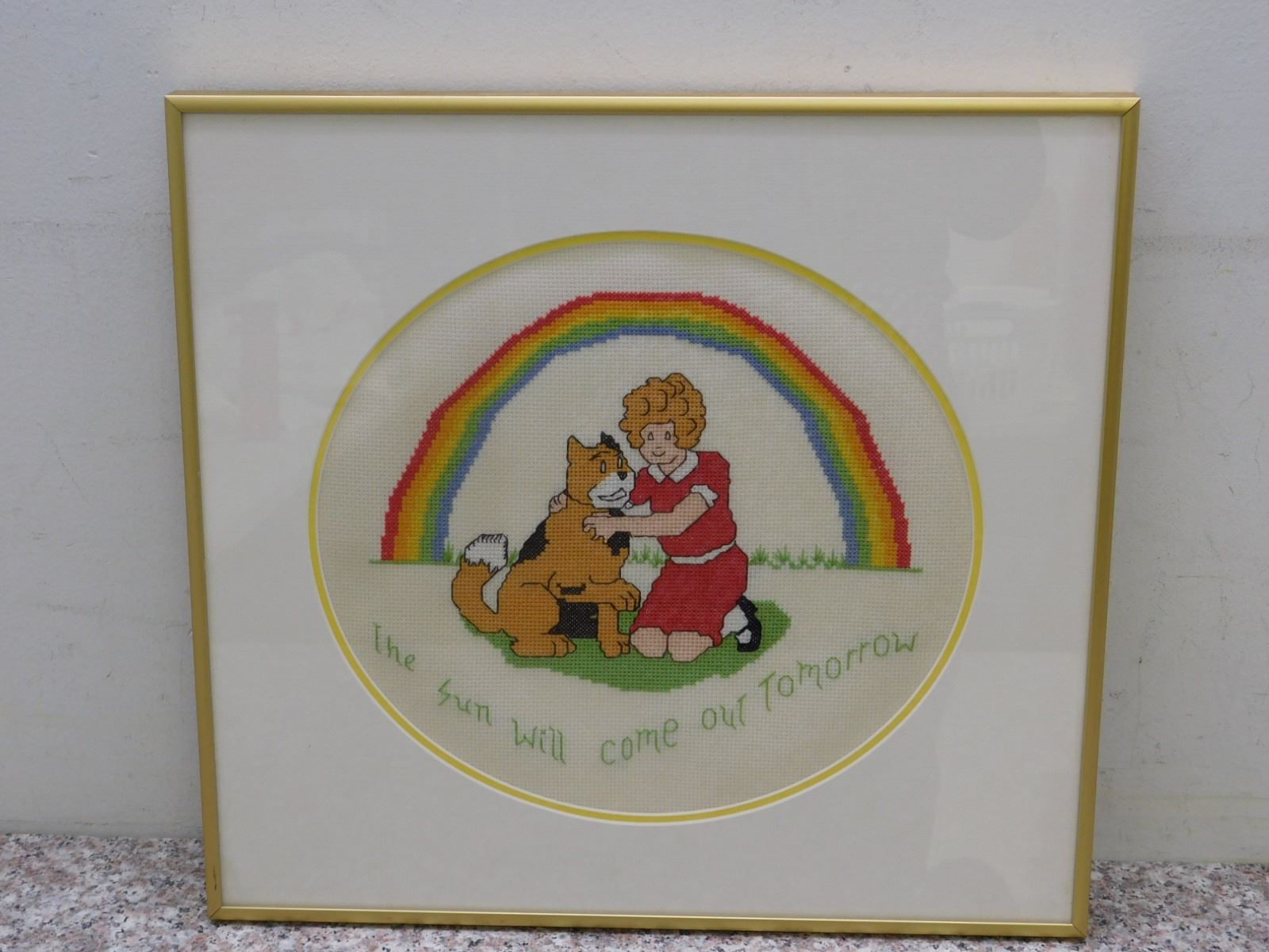 Annie The Sun Will Come Out Tomorrow Cross Stitch Embroidery 16" x 15"