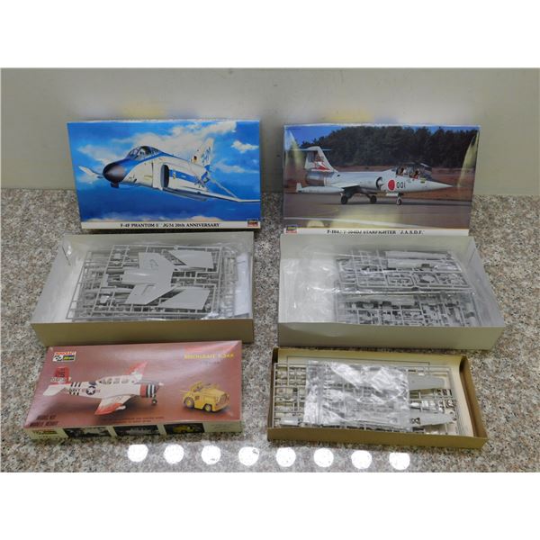 Lot of 3 Hasegawa Model Kits F-104J.F Starfighter, F-4F Phantom ...