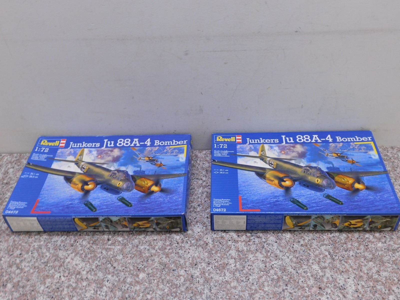 Lot of 2 Revell Junkers Ju 88A-4 Bomber 1:72 Model Kits Airplane War Plane