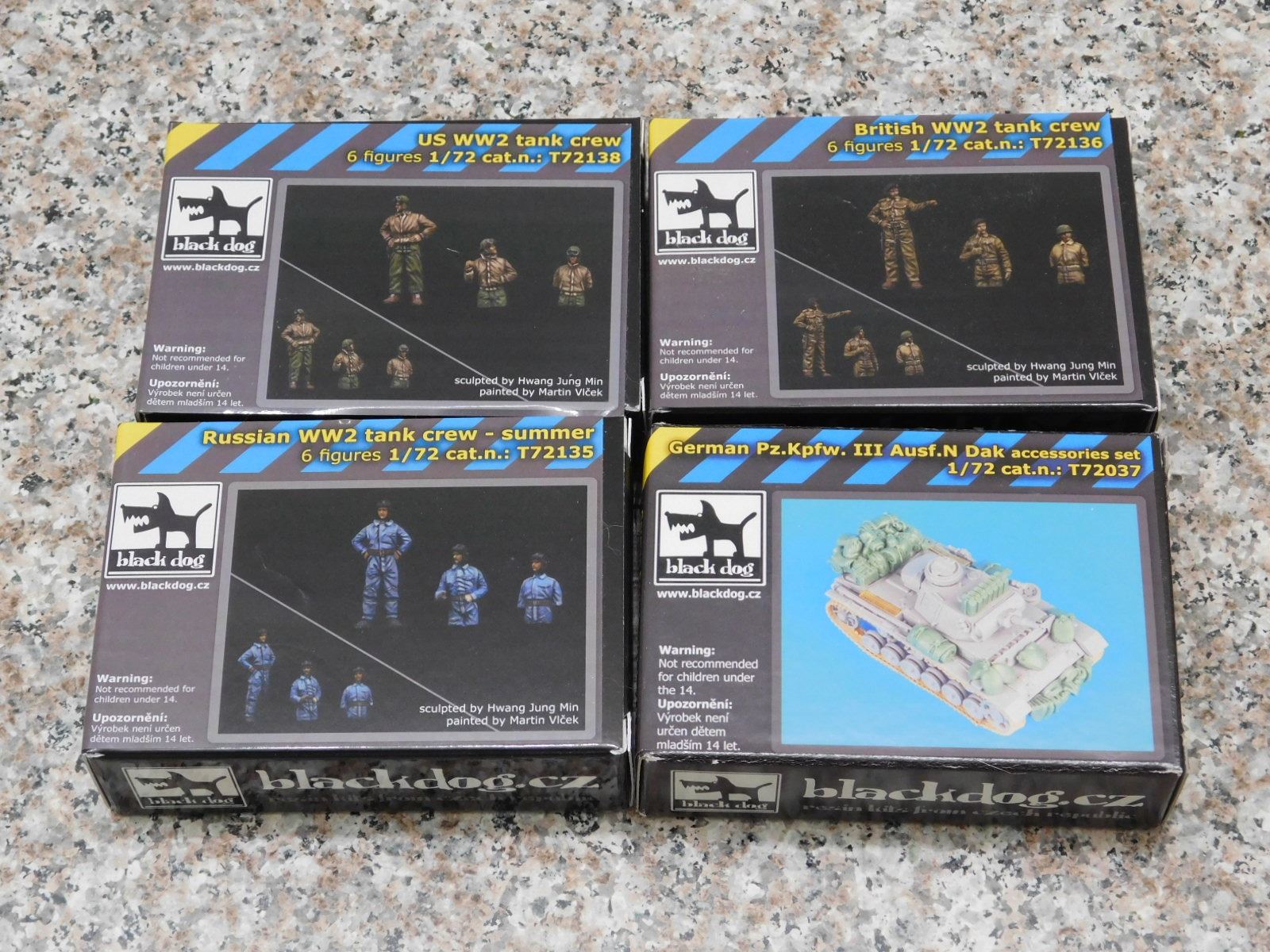 Lot of 4 Black Dog Model Kit Accessories Tank Crew British US Russian ...