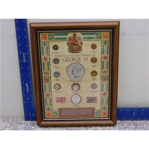 Selected Canadian Coinage George VI 1936-1952 Framed Collector Coins Silver Nickel