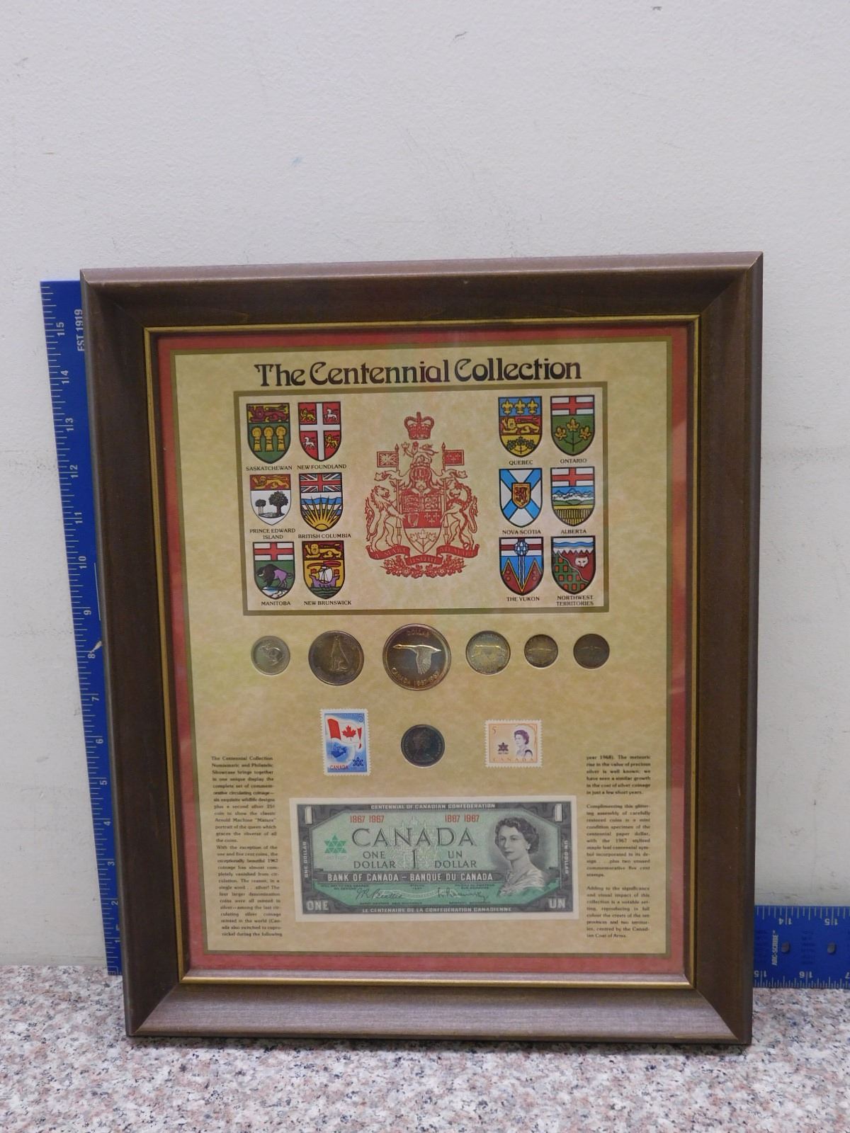 The Centennial Collection Framed Collector Coins Dollar Bill Canadian