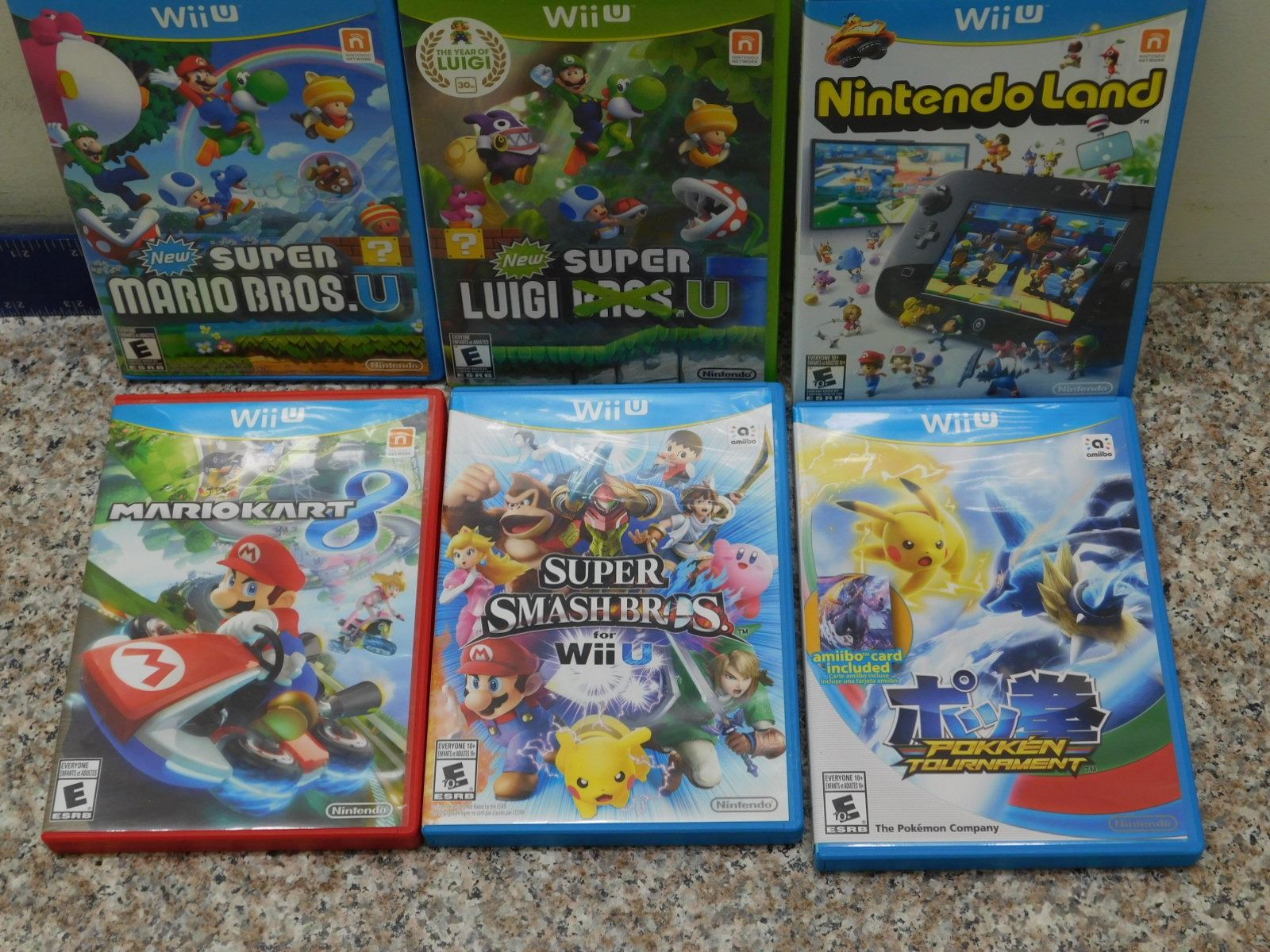 Lot of 6 Nintendo Wii U Games Super Mario U, Luigi U, Mario Kart, Super ...