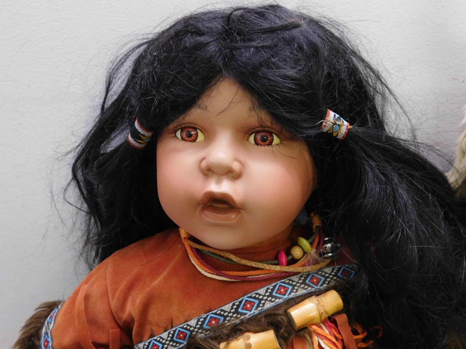 Lot of 2 Native American Aboriginal Dolls Porcelain Hands Feet Heads ...