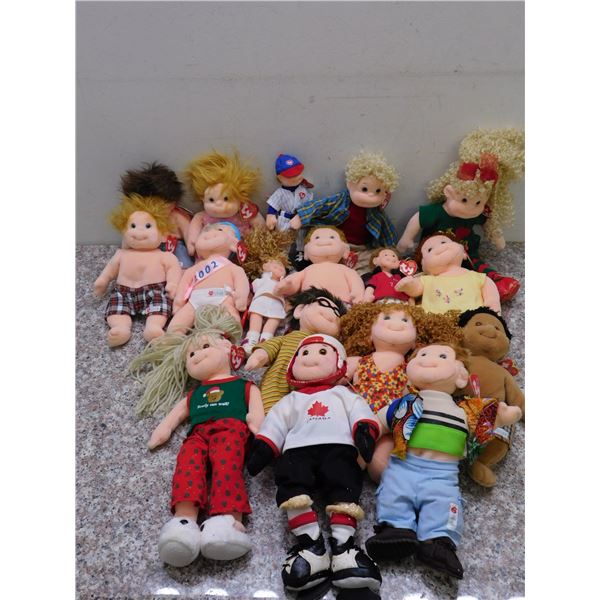 Lot of 17 Cabbage Patch Plush Dolls Ty Beanie Kids Vintage