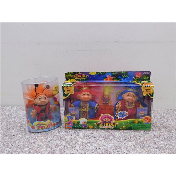 Lot of 2 Trolls Packaged Figures Totally Troll and Trolls Ladybug Good ...