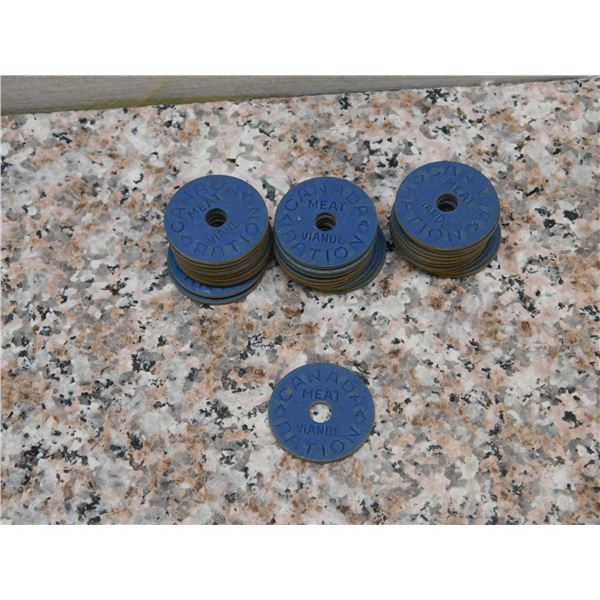 Lot of 30 Vintage WW2 Meat Ration Tokens