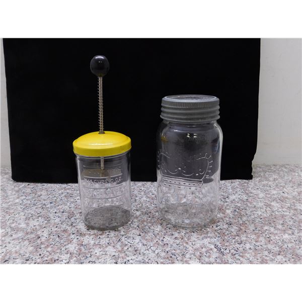 Lot of 2 Mason Jar Vintage Crown Sealer 1950s and 1.5 Cup Kitchen Chopper