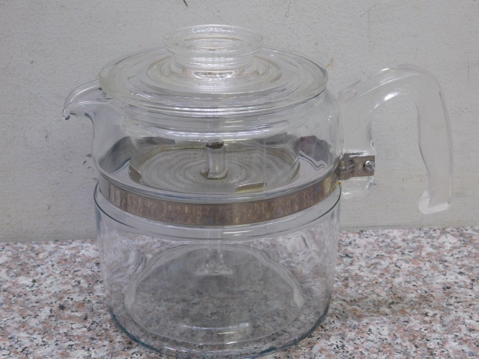 Vintage 6-Cup Pyrex Coffee Pot Carafe Percolator Tea Steeper Stainless ...