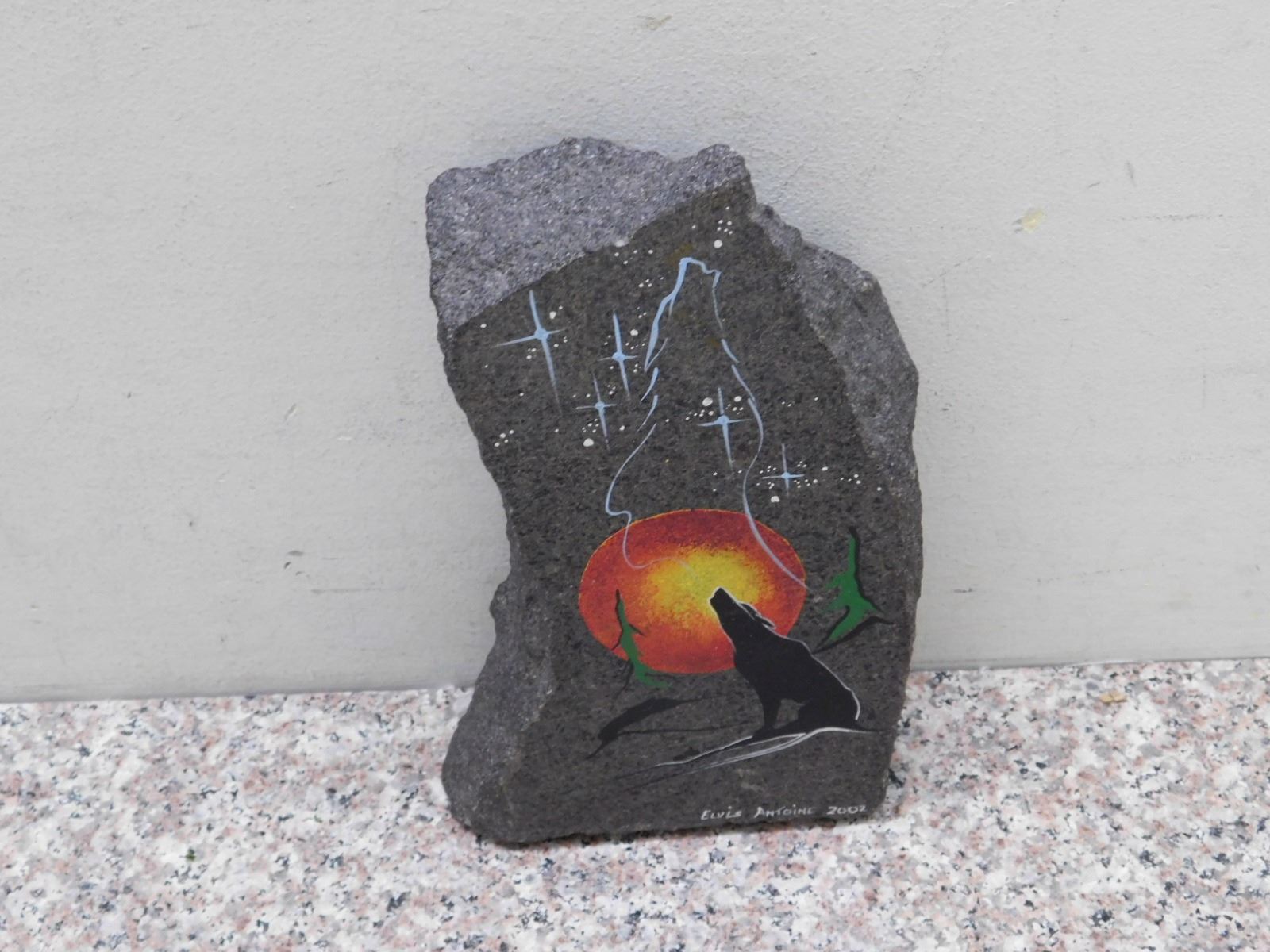 Aboriginal Hand-Painted Stone Artwork Decorative Native American Artist ...