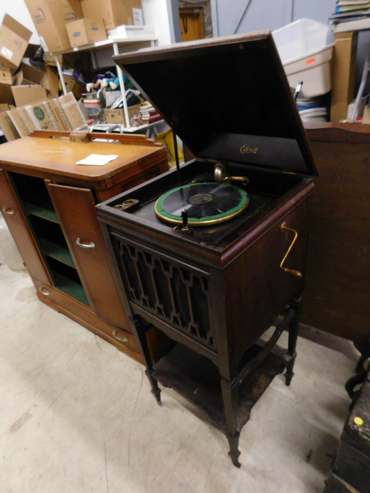 Antique Edison Gramophone Model B-150 Wooden