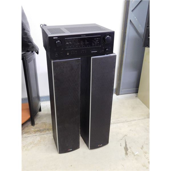 Denon AVR-588 Receiver and 2 Floor Standing Polk Audio Speakers Model M20