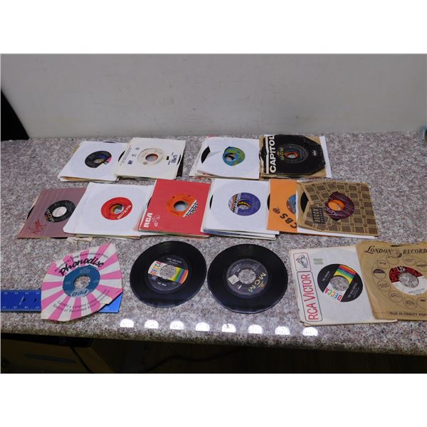 Lot of 50 1960s 1970s Pop Rock Etc 45s Music Records