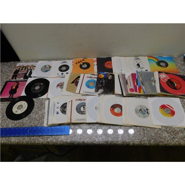 Lot of 70 1980s Pop Rock Vinyl 45s Records