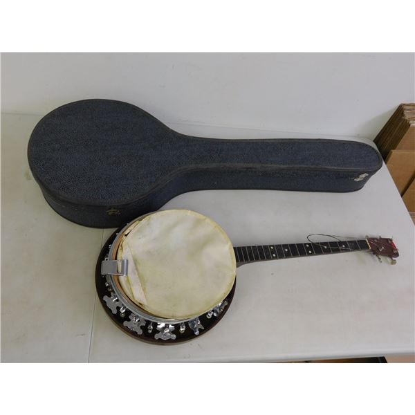 John Grey & Sons Made In England Vintage Banjo With Hardshell Case