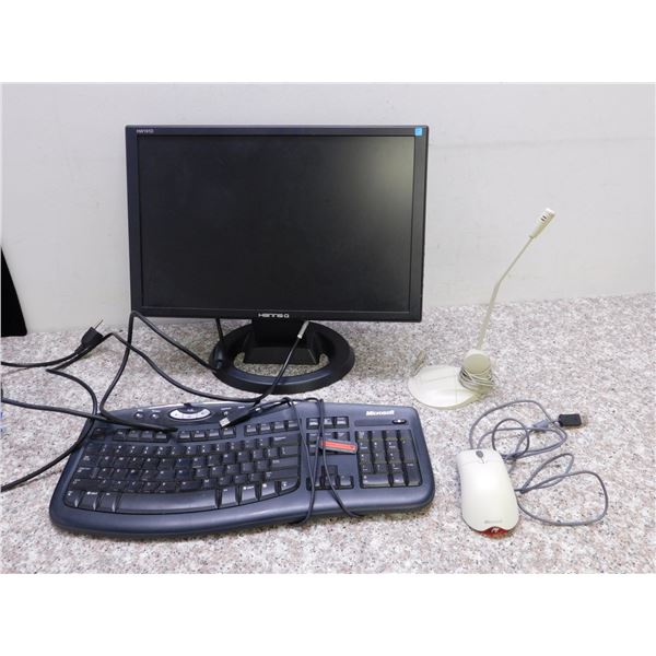 Computer Lot of 3 Monitor, Keyboard and Mouse Microsoft 19" Hanz-G HW 191D