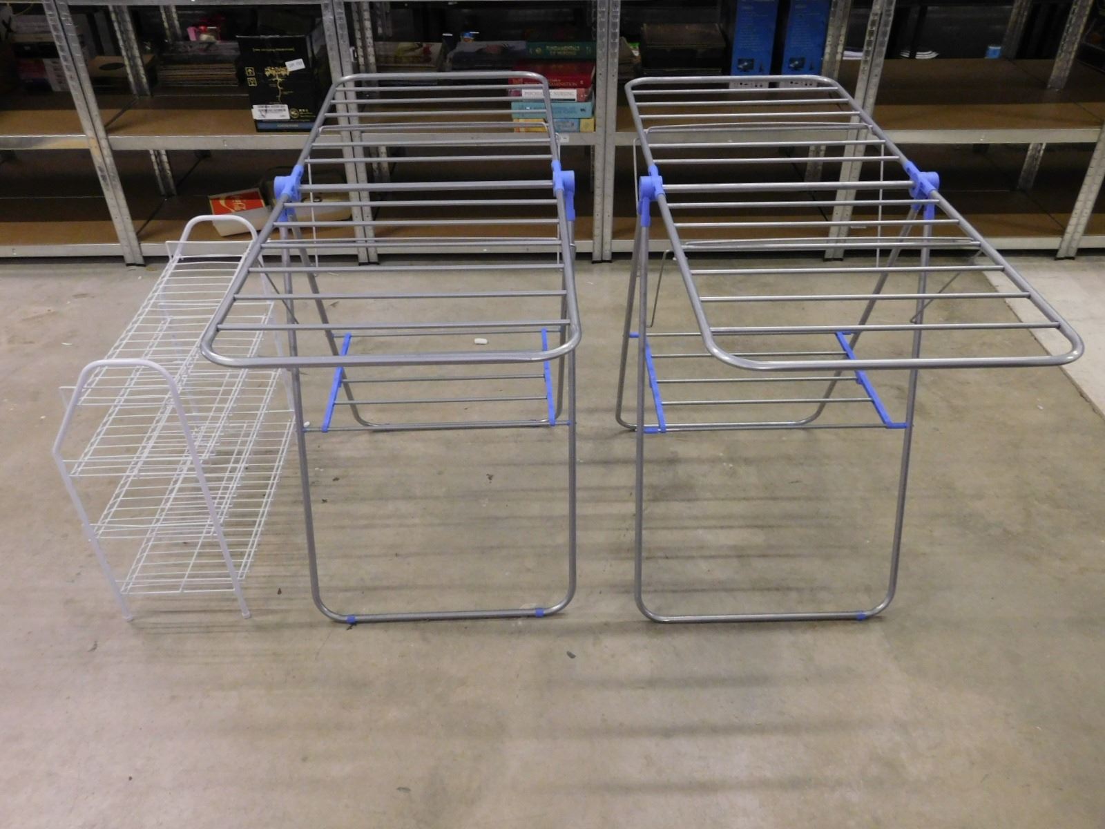 Lot of 2 Clothing Drying Racks Gullwing Fold Out Racks and Shoe Rack ...