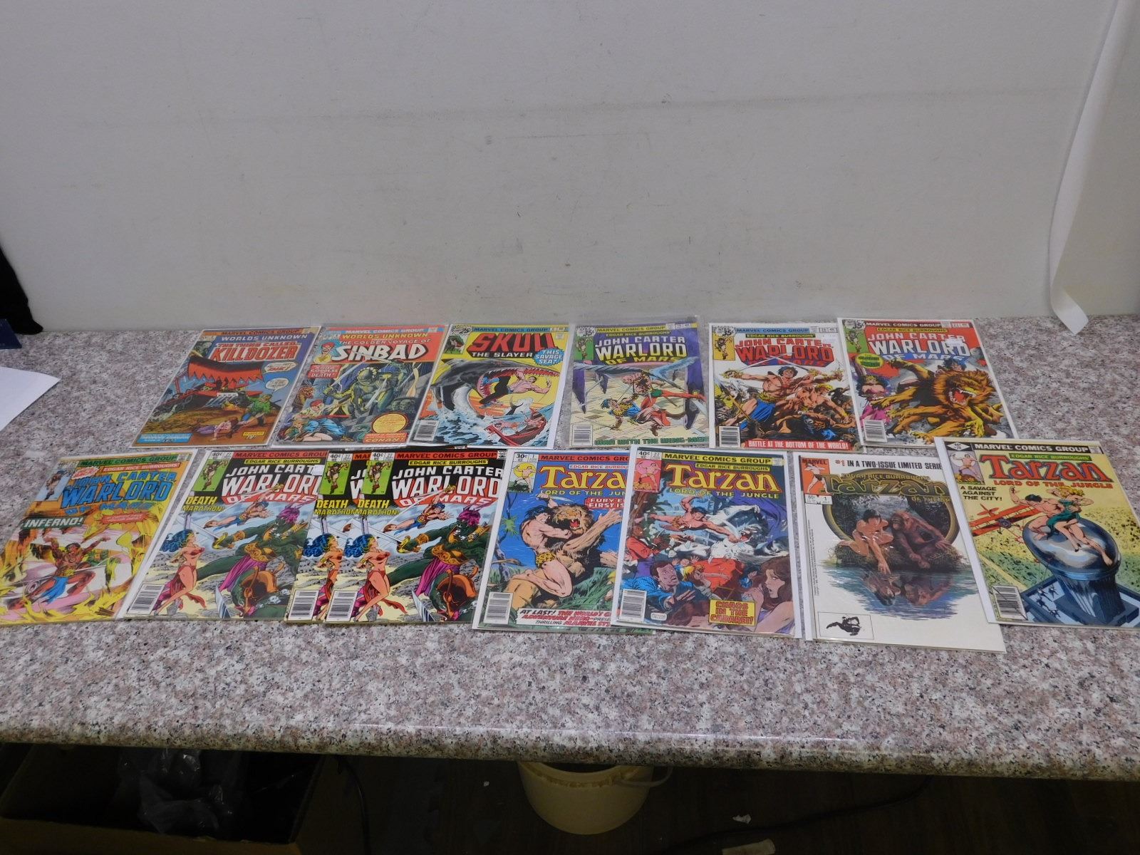 Lot of 13 Sinbad, Skull, Warlord of Mars, Tarzan Vintage Comic Books