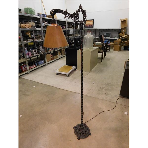 Vintage Antique Floor Lamp Bridge Lamp Metal Ornate Design