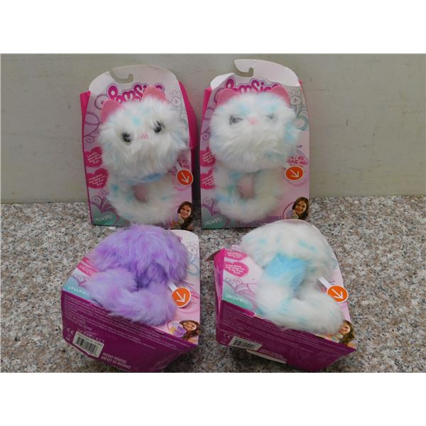 Lot of 4 Pomsies Wearable Pom Pom Pets Plush Pink Girls Toys