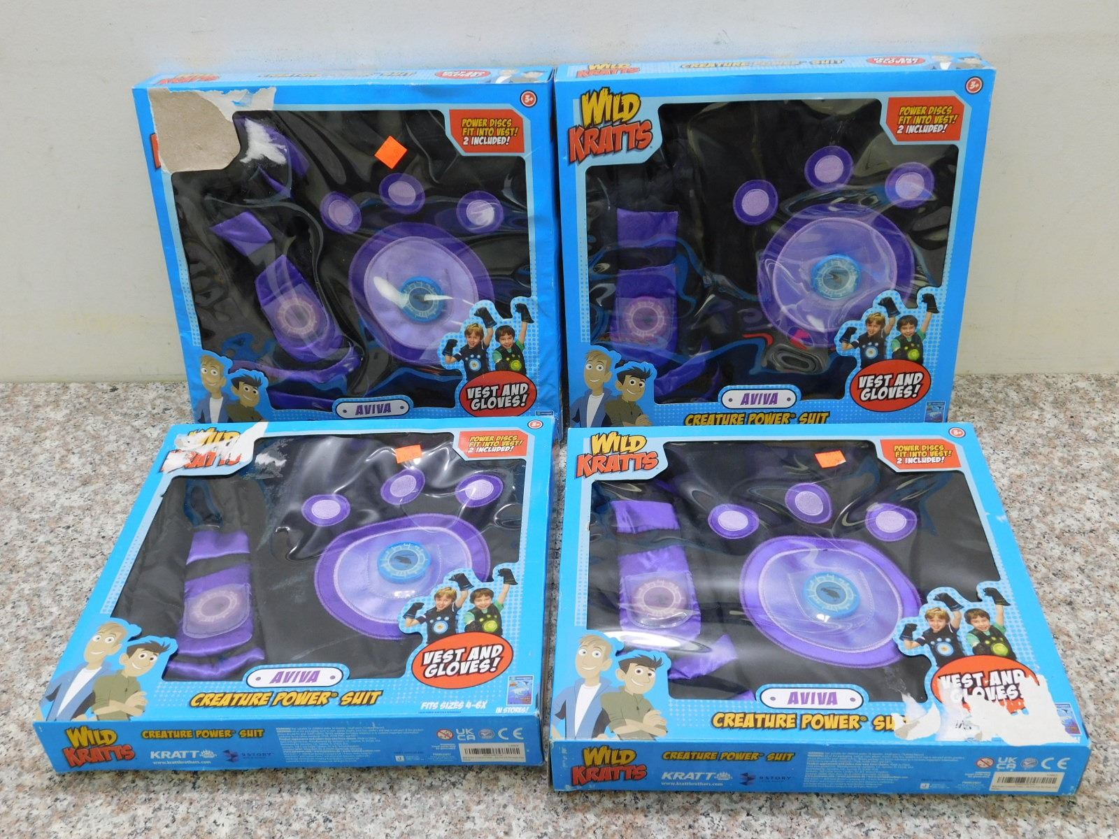 Lot of 4 Wild Kratts Power Discs Aviva Creature Power Suit Purple NEW