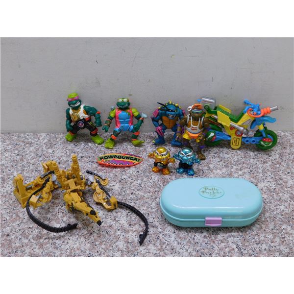 1990s TMNT Teenage Mutant Ninja Turtles Figures Bike Polly Pocket ...