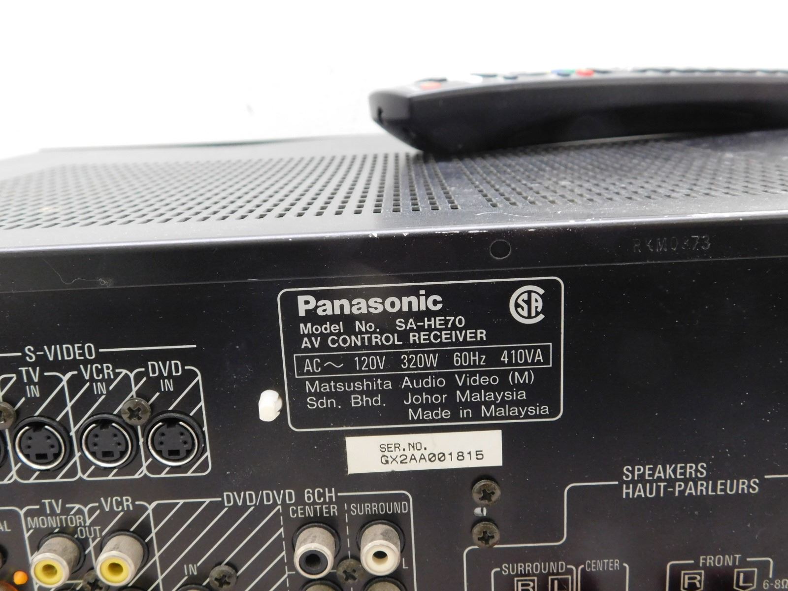 Panasonic AV Control Receiver SA-HE70 With Remote