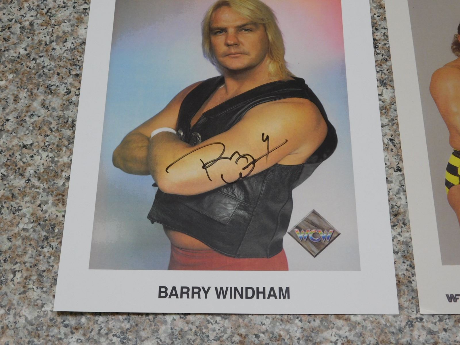 Pair of Autographed Signed WWE WWF 8" x 10" Jumpin Jim Brunzell Barry ...