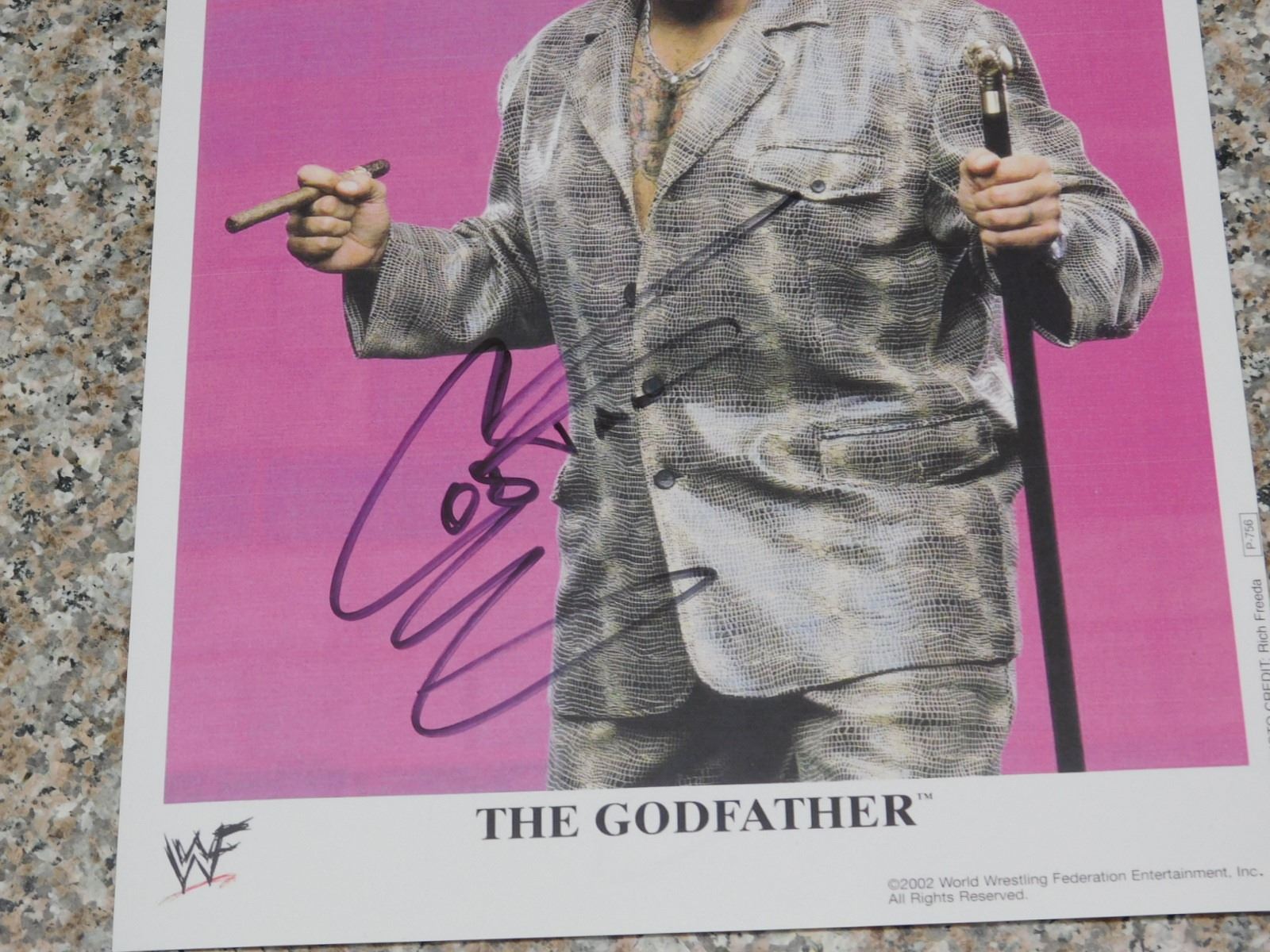 Pair of Autographed Signed WWE WWF 8" x 10" The Godfather Kama Mustafa ...