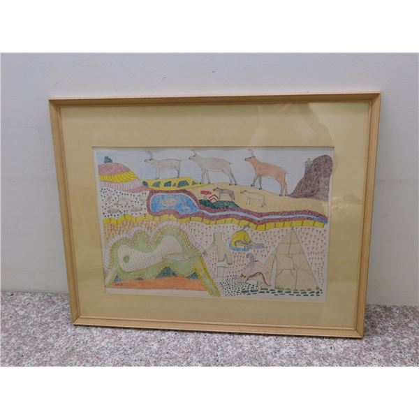 Winnipeg Art Gallery Original Framed Artwork "Spring on the Land" Aboriginal Native Art