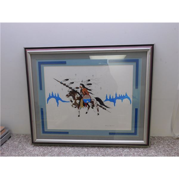 Aboriginal Original Artwork Native Eugene Demas Warrior Horseback ...