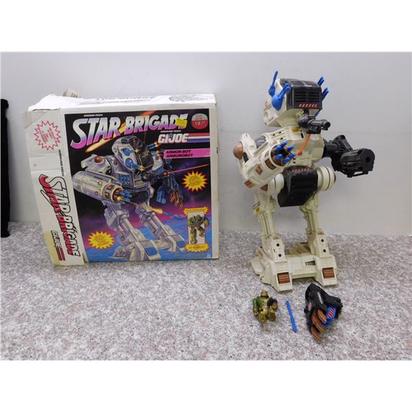 Vintage GI Joe Star Brigade Armor-bot + Canadian Box and Figure