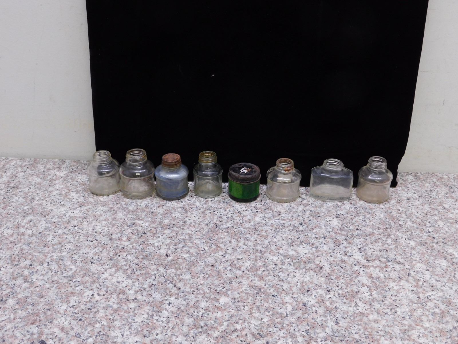Lot of 8 Antique Ink Bottles Ink Well Jars