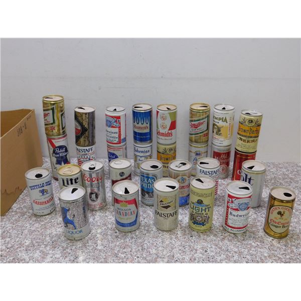 Lot of 30 Vintage Empty Beer Cans Miller Steel / Aluminum Cans Pabst ...