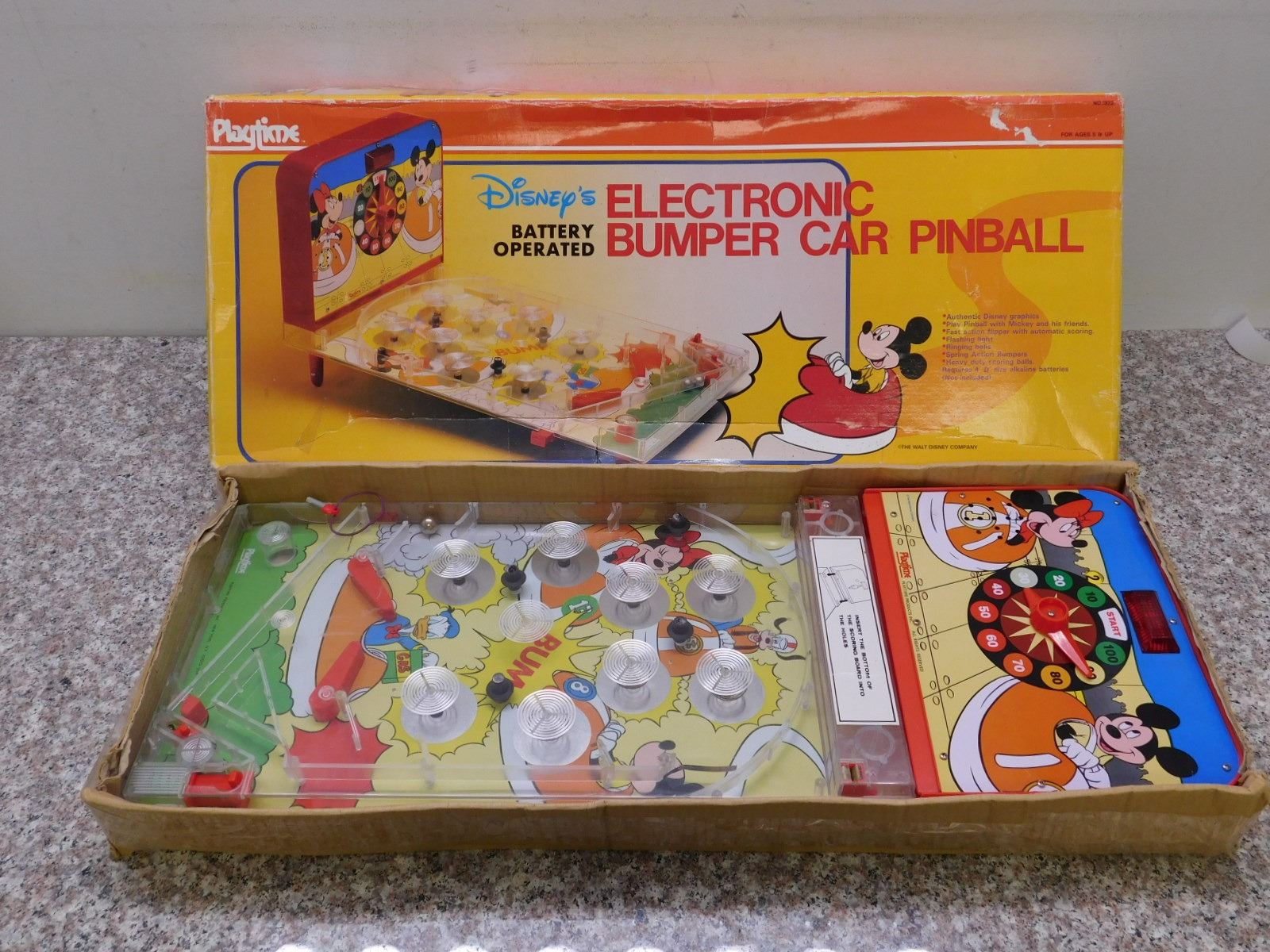 Disneys Electronic Battery Operated Bumper Car Pinball Vintage Playtime ...