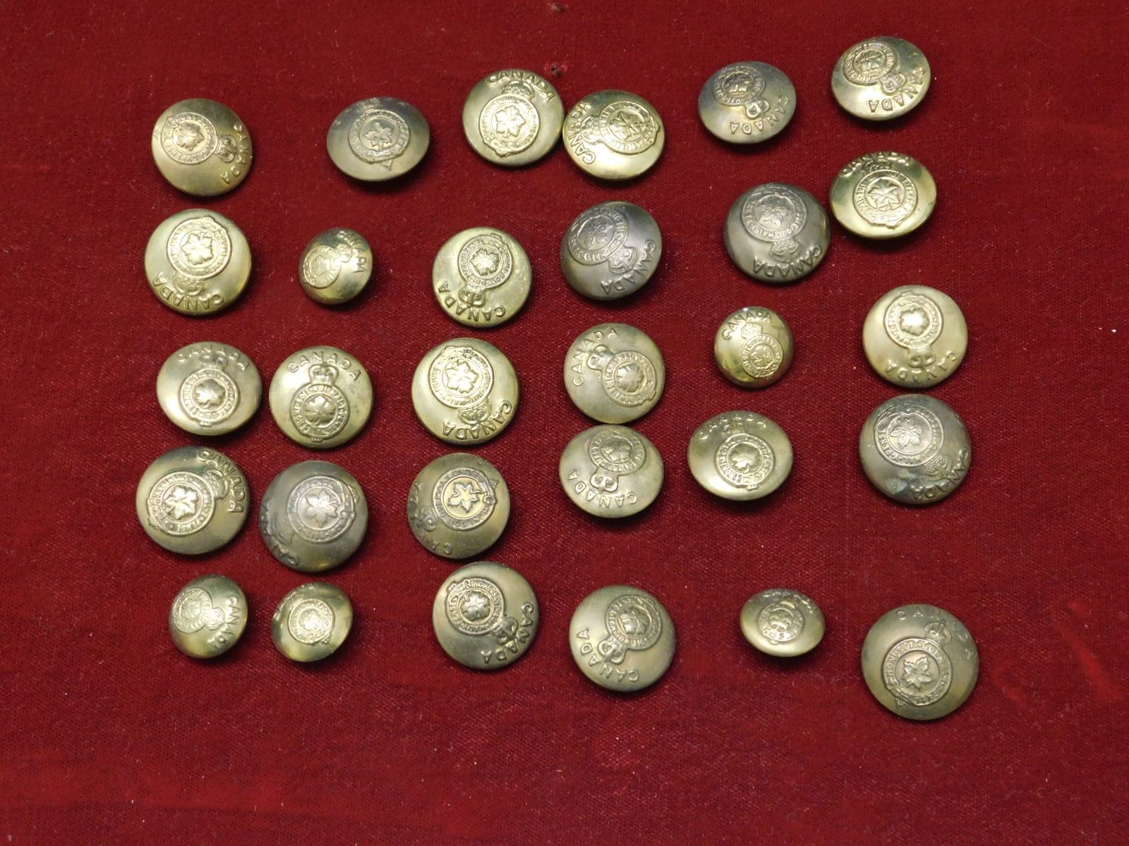 Lot of 30 WW2 Era Military Buttons Coat Jacket Uniform Buttons